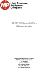 Relief Valves (Field Adjustable) | High Pressure Company